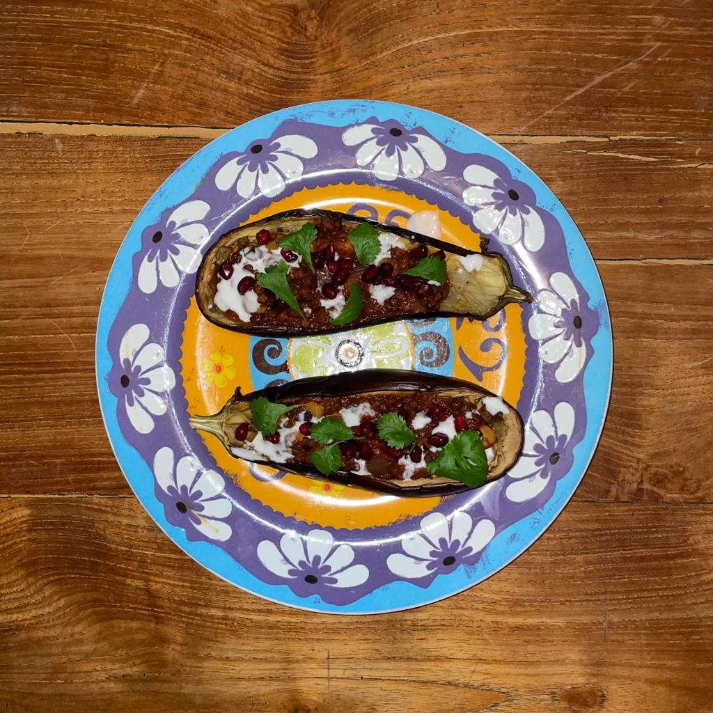 Menorcan Chickpea and Lentil Stuffed Aubergines Recipe